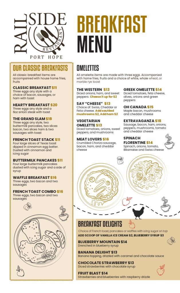 Breakfast Menu – Railside Restaurant